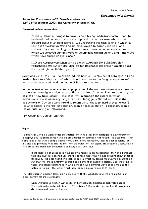 (PDF) Destruktion/Deconstruction