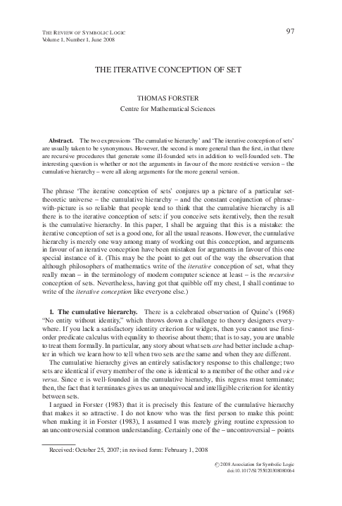 (PDF) The Iterative Conception of Set