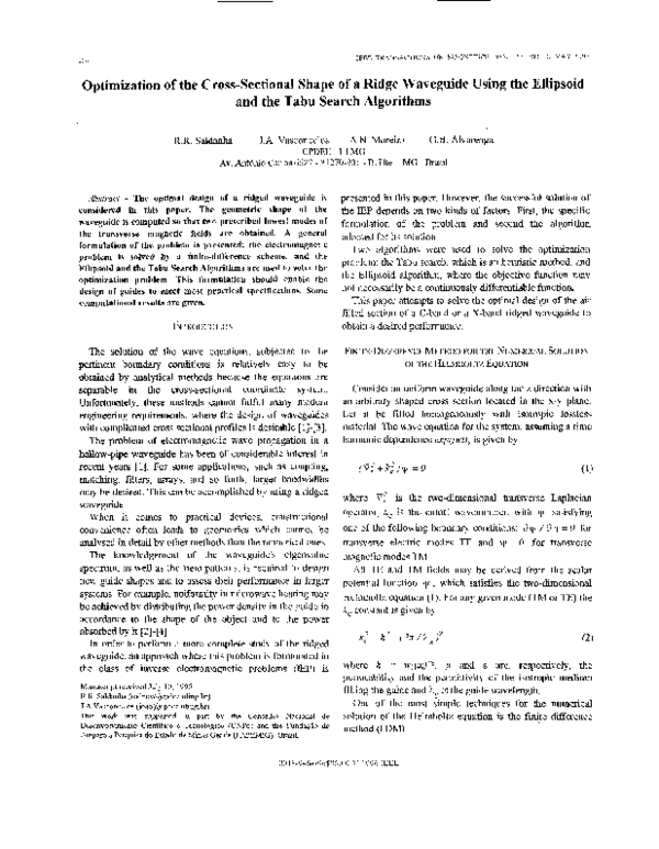(PDF) Optimization of the cross-sectional shape of a ridge waveguide using the ellipsoid and the ...
