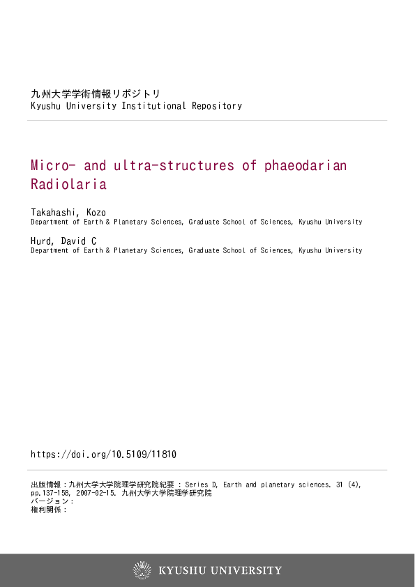 (PDF) Micro- and ultra-structures of phaeodarian Radiolaria