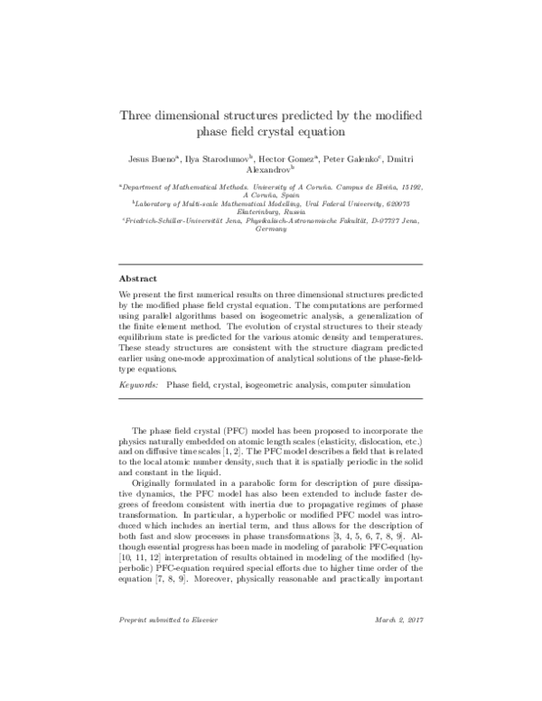 (PDF) Three dimensional structures predicted by the modified phase ...
