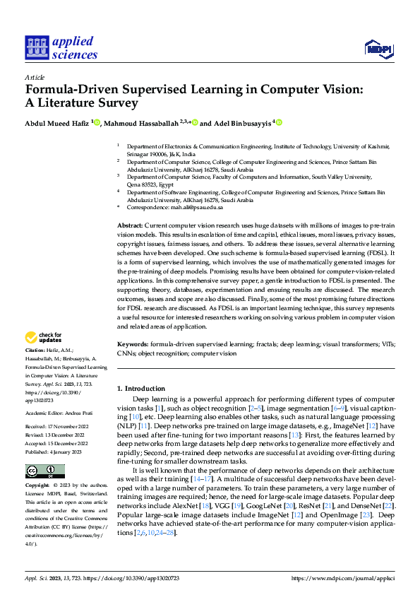 Pdf Formula Driven Supervised Learning In Computer Vision A