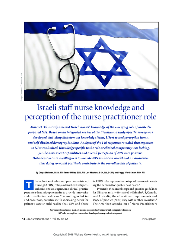 (PDF) Israeli staff nurse knowledge and perception of the nurse ...