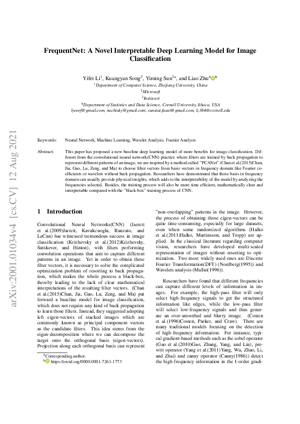 (PDF) FrequentNet : A Novel Interpretable Deep Learning Model for Image ... (PDF) FrequentNet : A Novel Interpretable Deep Learning Model for Image ...