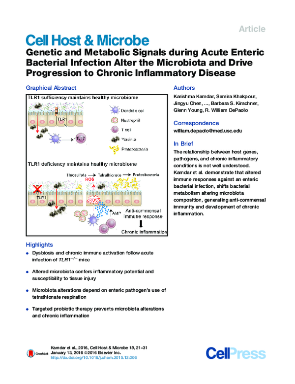 (PDF) Genetic and Metabolic Signals during Acute Enteric Bacterial ...