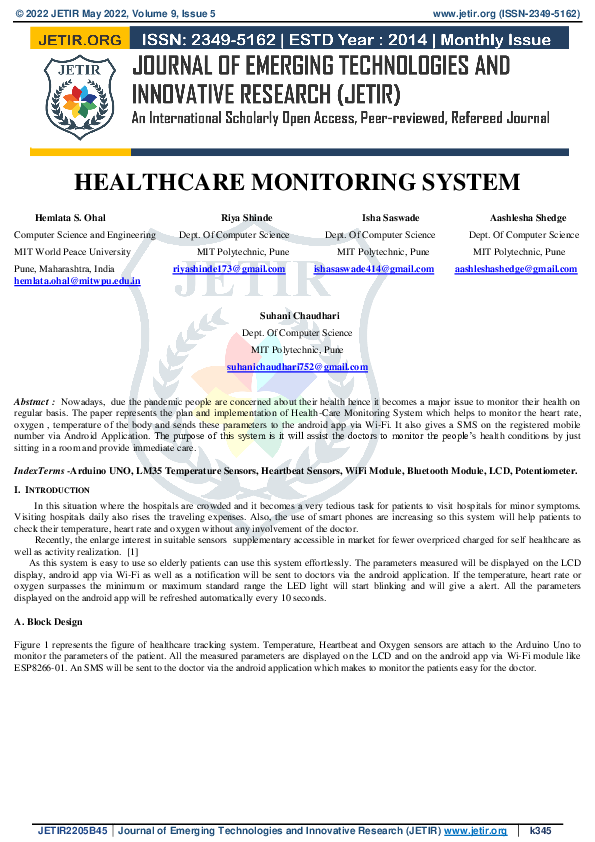 (PDF) HEALTHCARE MONITORING SYSTEM