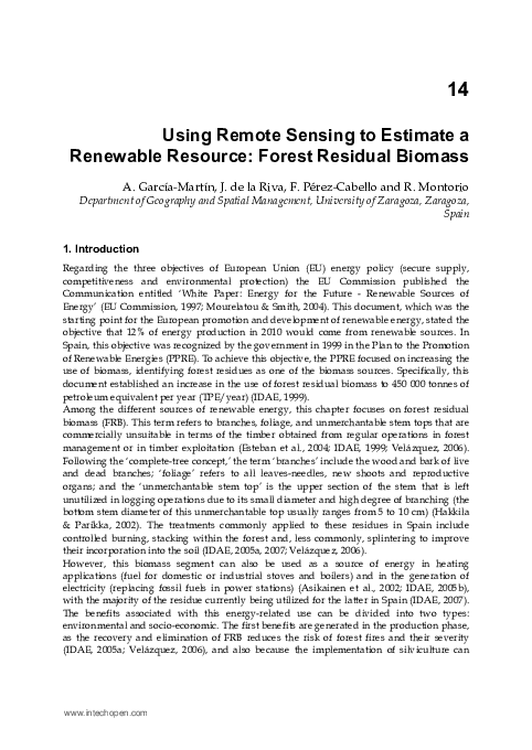 (PDF) Using Remote Sensing to Estimate a Renewable Resource: Forest ...