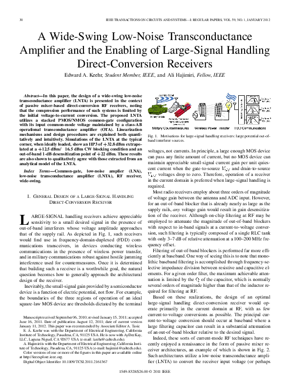 (PDF) Low-Noise Transconductance Amplifier Design