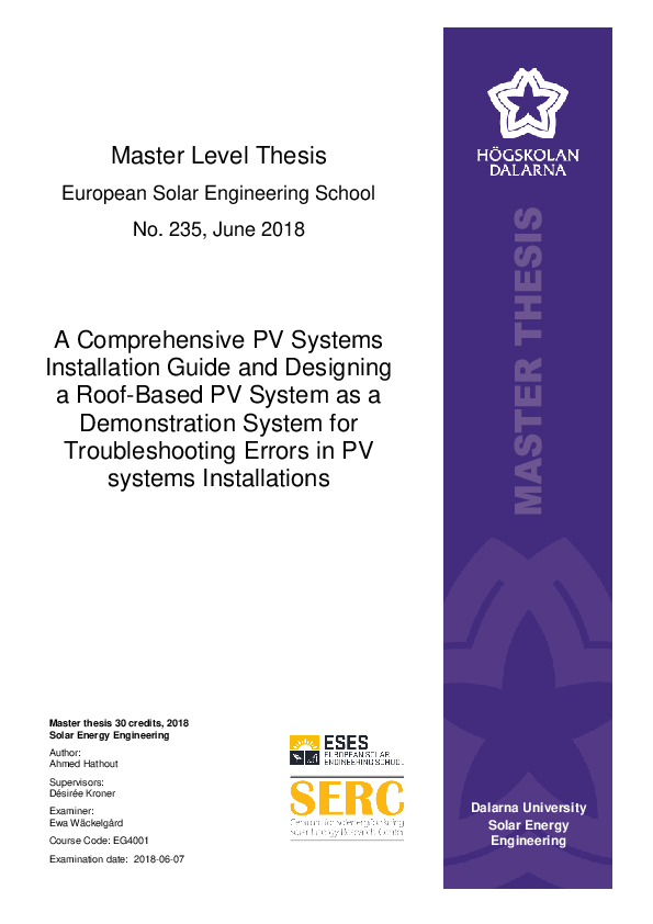 (PDF) A Comprehensive PV Systems Installation Guide and Designing a Roof-Based PV System as a ...