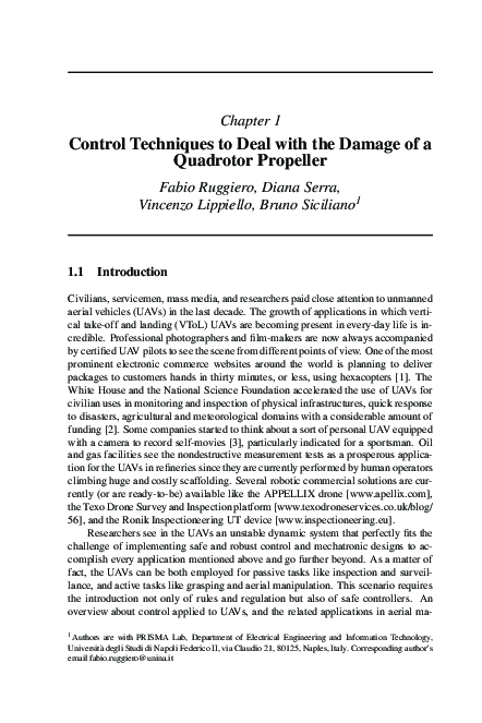 (PDF) Control techniques to deal with the damage of a quadrotor propeller