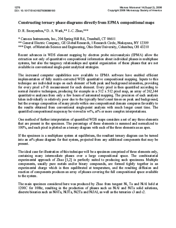 (PDF) Constructing ternary phase diagrams directly from EPMA compositional maps