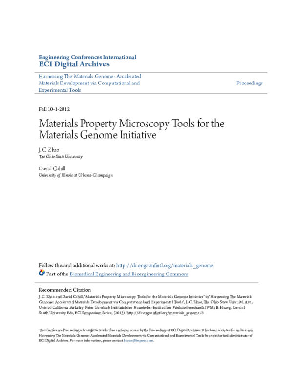 (PDF) Materials Property Microscopy Tools for the Materials Genome ...