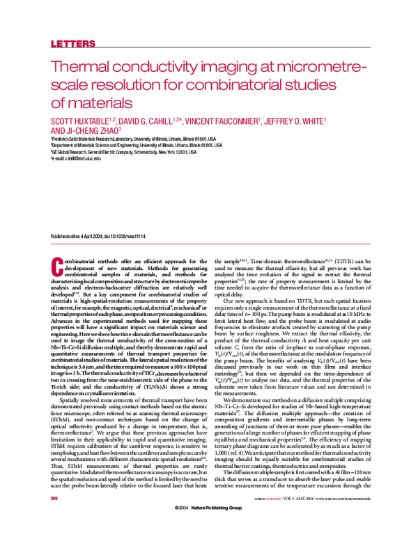 (PDF) Thermal conductivity imaging at micrometre-scale resolution for ...