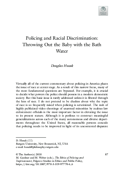 (PDF) Policing and Racial Discrimination: Throwing Out the Baby with ...
