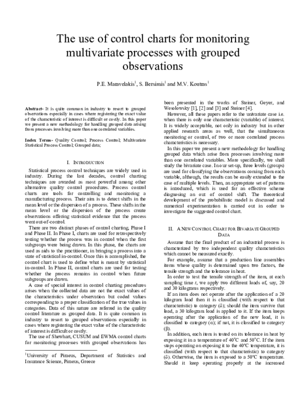 (PDF) The use of control charts for monitoring multivariate processes ...