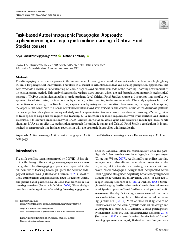 (PDF) Task-based Autoethnographic Pedagogical Approach: a ...