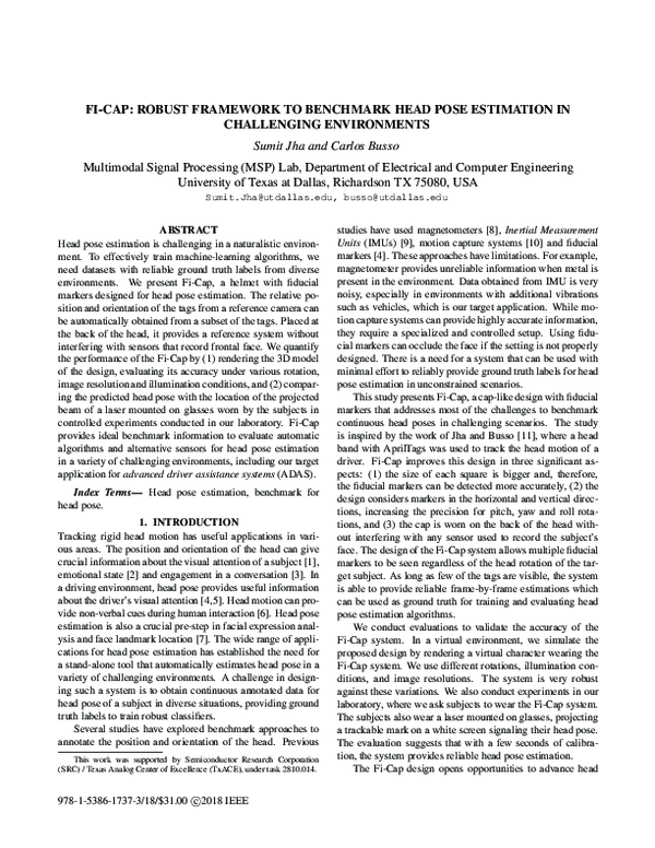 (PDF) FI-CAP: Robust Framework to Benchmark Head Pose Estimation in ...