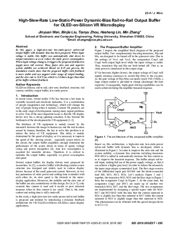 (PDF) 23-4: High-Slew-Rate Low-Static-Power Dynamic-Bias Rail-to-Rail Output Buffer for OLED-on ...