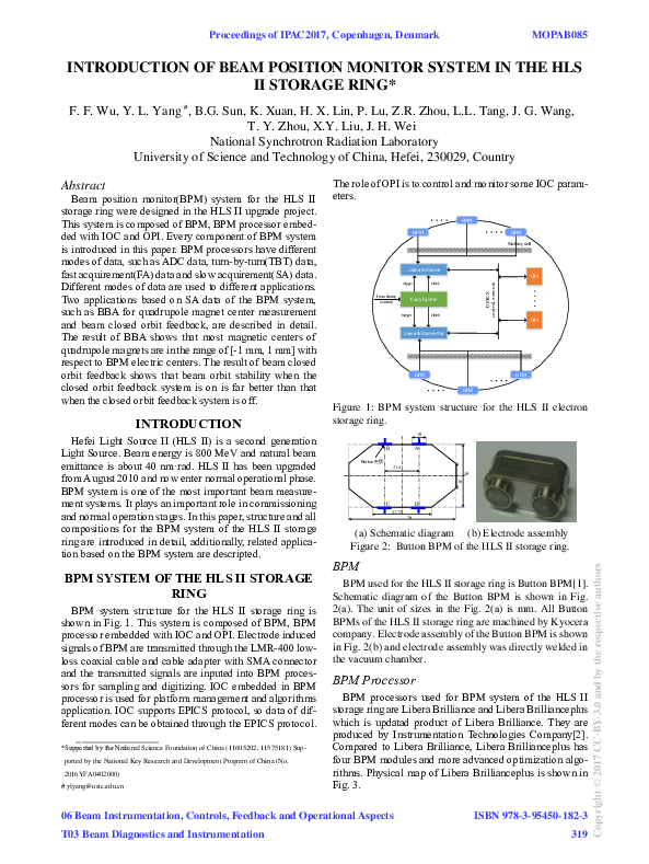 (PDF) Introduction of Beam Position Monitor System in the HLS II ...