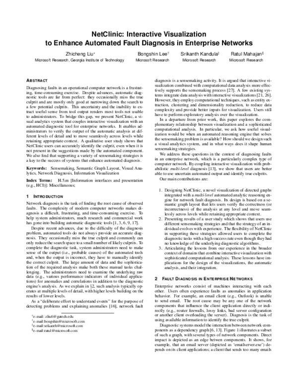 (PDF) NetClinic: Interactive visualization to enhance automated fault diagnosis in enterprise ...