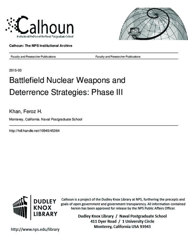 (PDF) Battlefield Nuclear Weapons and Deterrence Strategies: Phase III