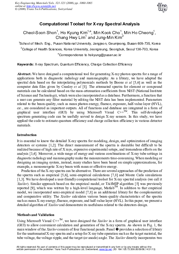(PDF) Computational Toolset for X-Ray Spectral Analysis
