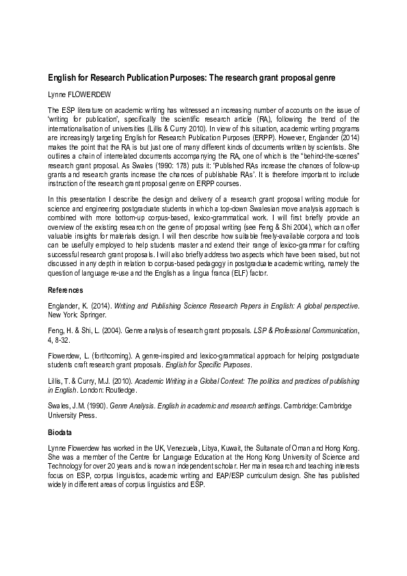 (PDF) English for Research Publication Purposes