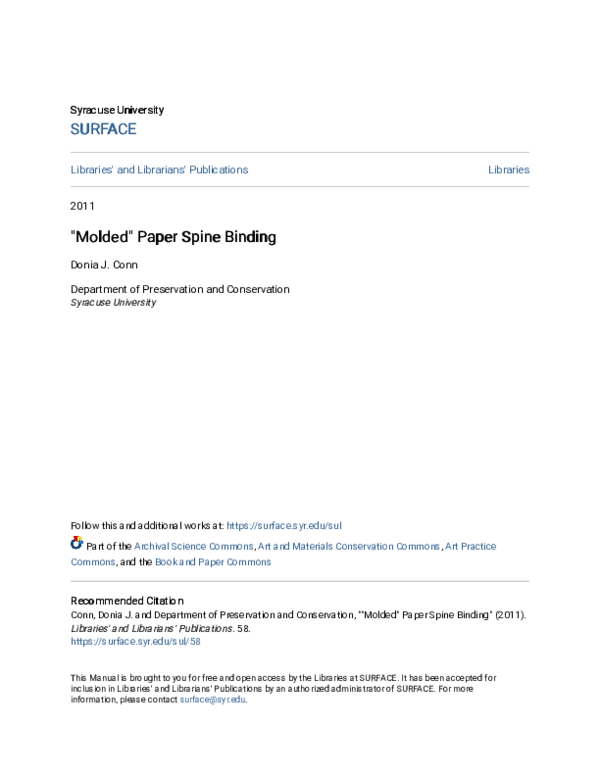 (PDF) Molded" Paper Spine Binding