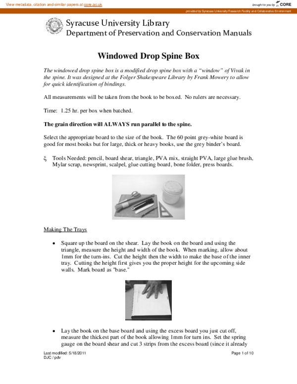 (PDF) Windowed Drop Spine Box | Donia Conn - Academia.edu
