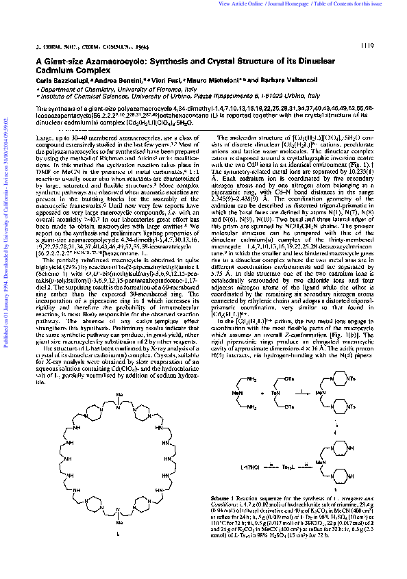 (PDF) A giant-size azamacrocycle: synthesis and crystal structure of ...