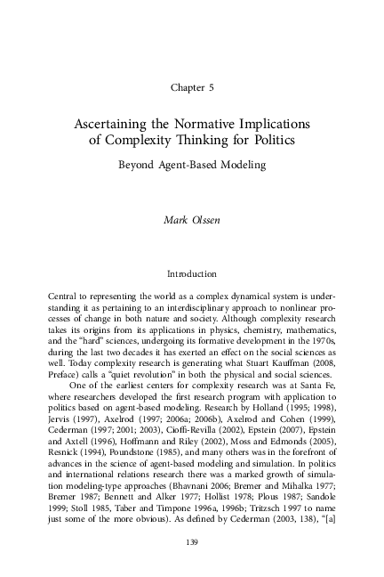 (PDF) Ascertaining the Normative Implications of Complexity Thinking for Politics Beyond Agent ...