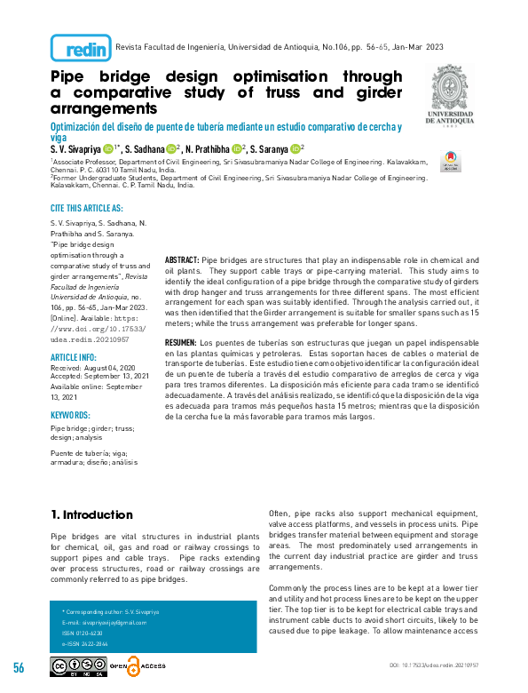 (PDF) Pipe bridge design optimisation through a comparative study of ...