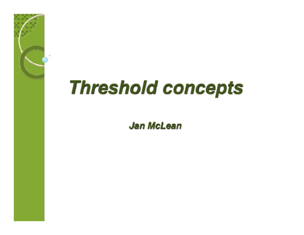 (PDF) Threshold Concepts | Jan McLean - Academia.edu