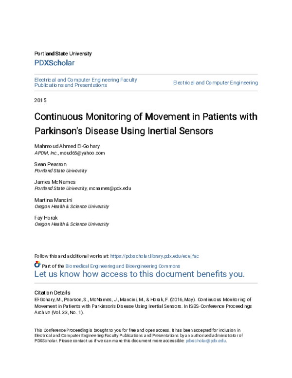 (PDF) Continuous Monitoring of Movement in Patients with Parkinson's ...