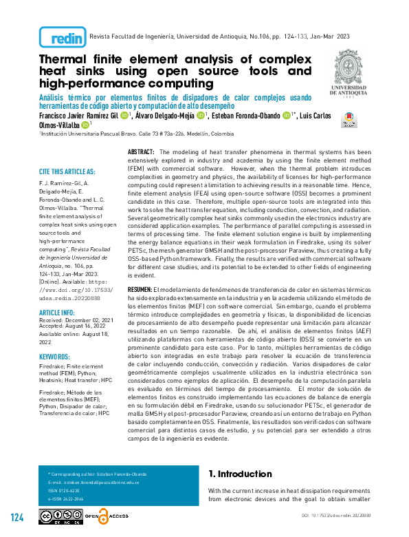 (PDF) Thermal finite element analysis of complex heat sinks using open ...