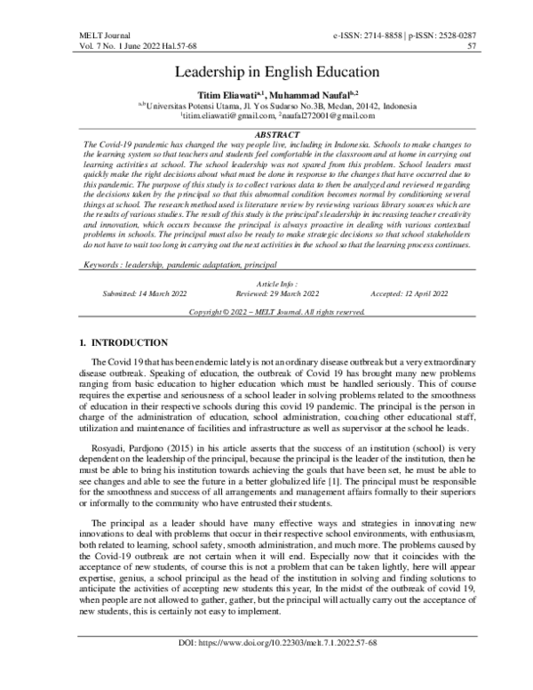 (PDF) Leadership in English Education