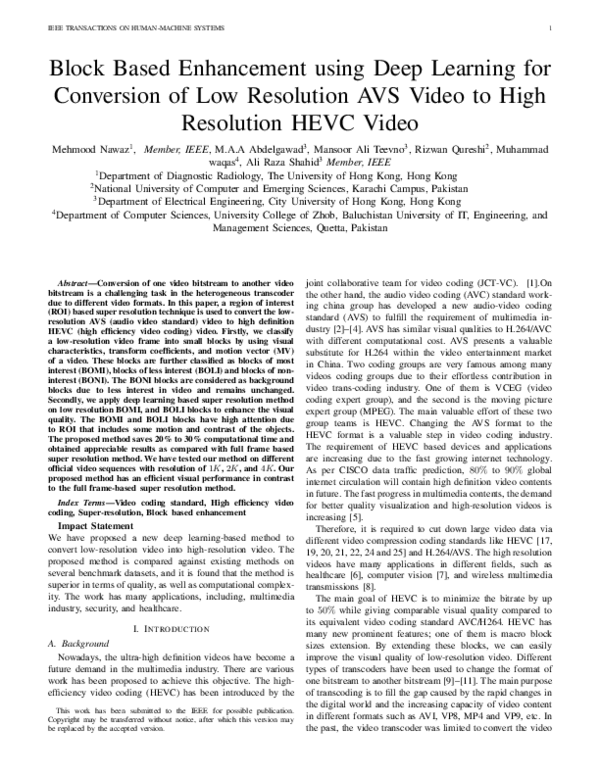 (PDF) Block Based Enhancement using Deep Learning for Conversion of Low ...