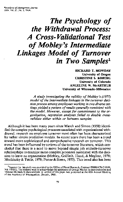 (PDF) The Psychology of the Withdrawal Process: A Cross-Validation Test ...