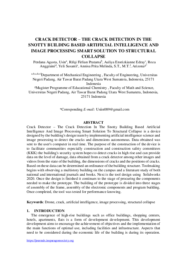 (PDF) Crack Detector – the Crack Detection in the Snotty Building Based ...