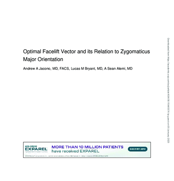 (PDF) Optimal Facelift Vector and its Relation to Zygomaticus Major ...