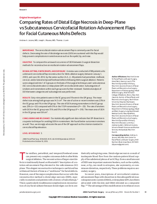 (PDF) Comparing rates of distal edge necrosis in deep-plane vs ...