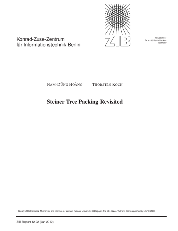 (PDF) Steiner tree packing revisited