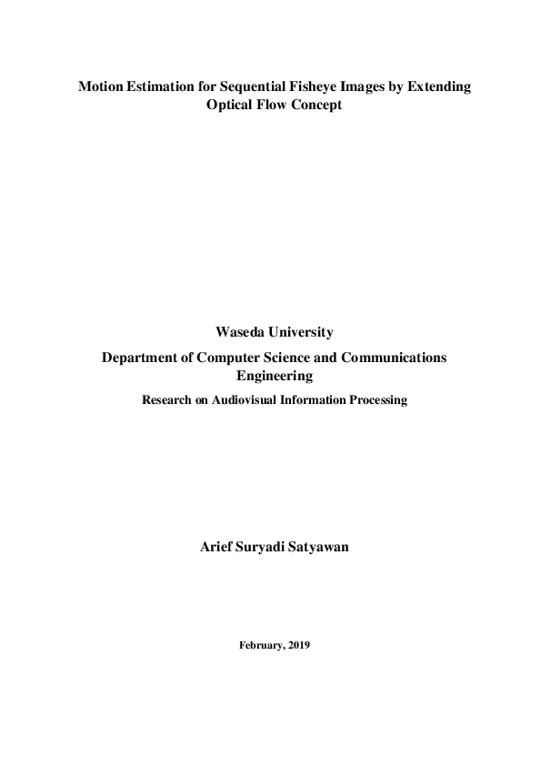(PDF) Motion Estimation for Sequential Fisheye Images by Extending ...