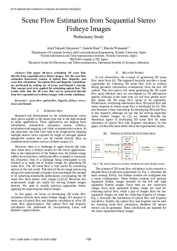 (PDF) Scene flow estimation from sequential stereo fisheye images: Preliminary study