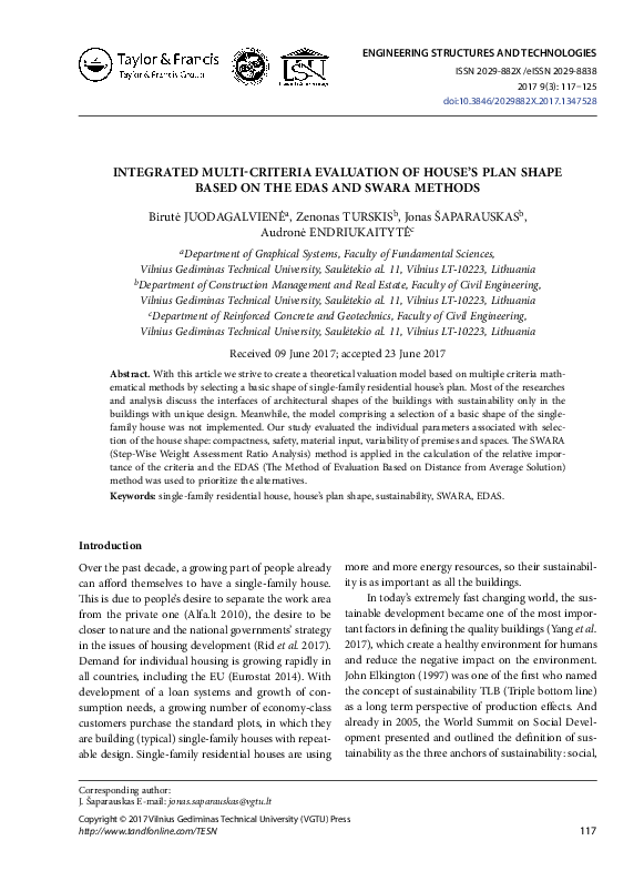 (PDF) Integrated Multi-Criteria Evaluation of House’s Plan Shape Based ...