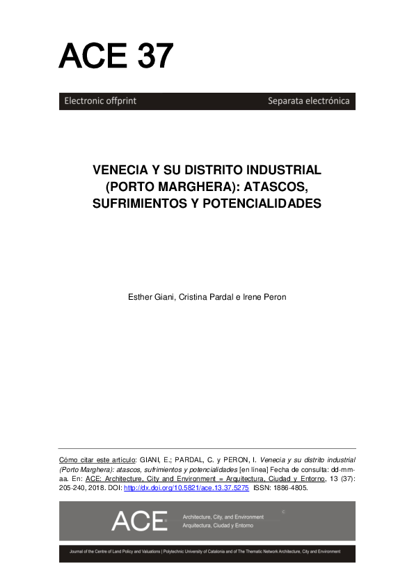 (PDF) Venecia y su distrito industrial (Porto Marghera): atascos ...