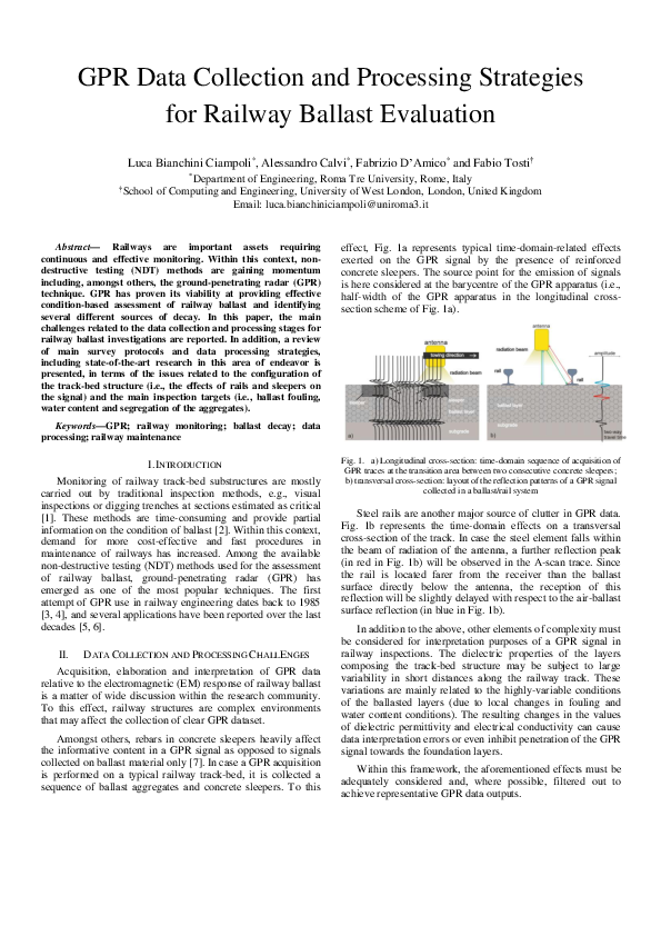 (PDF) GPR Data Collection and Processing Strategies for Railway Ballast Evaluation