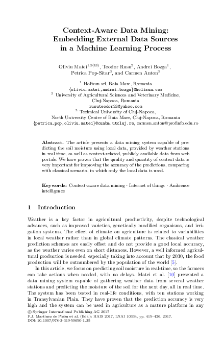Pdf Context Aware Data Mining Embedding External Data Sources In A
