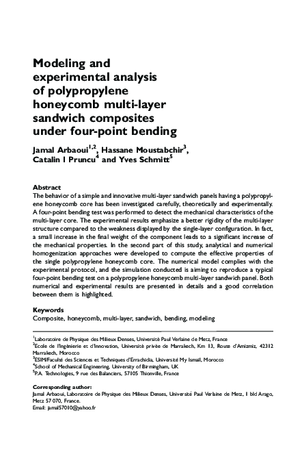 (PDF) Modeling and experimental analysis of polypropylene honeycomb multi-layer sandwich ...