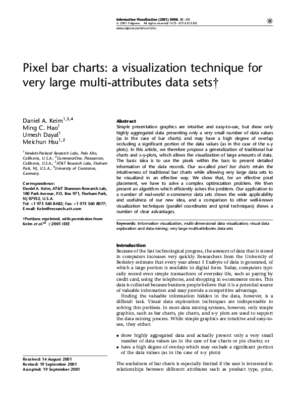 (PDF) Pixel Bar Charts: A Visualization Technique for Very Large Multi-Attribute Data Sets